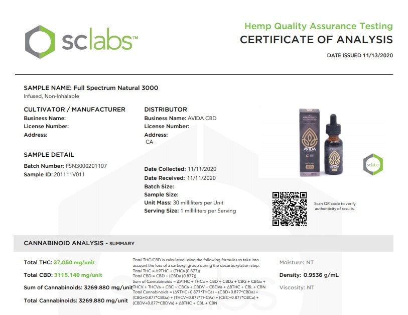 Natural Full Spectrum CBD Oil - 500mg, 1500mg, 3000mg