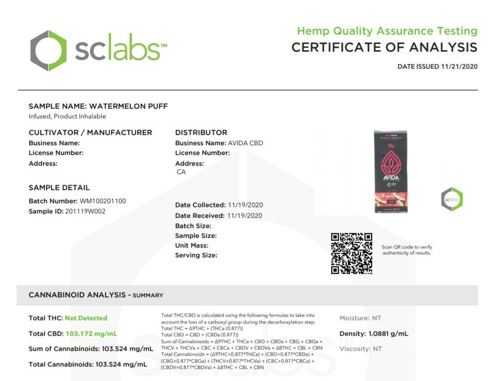 Watermelon CBD Vape Pen - Avida CBD